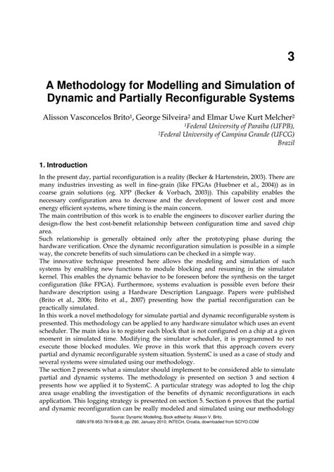 Pdf A Methodology For Modelling And Simulation Of Dynamic And Partially Reconfigurable Systems