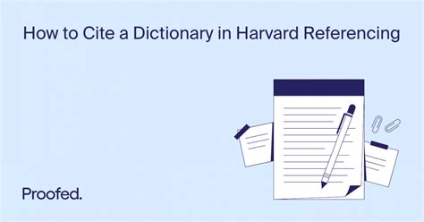 How To Cite A Dictionary In Harvard Referencing Proofeds Writing Tips