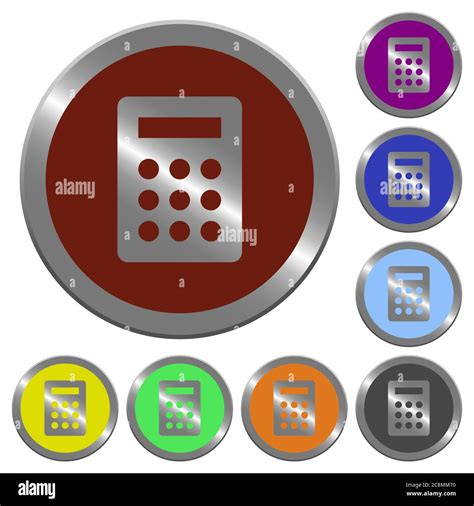 set of glossy coin like color calculator buttons stock vector image