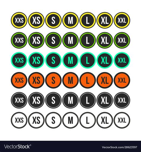 Set Labels Gradation Clothing Size Royalty Free Vector Image