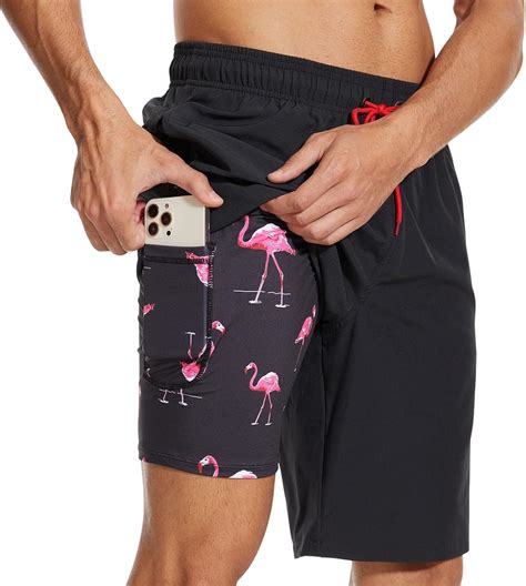 Arcweg Mens Swim Trunks With Compression Liner 9 Inseam Quick Dry