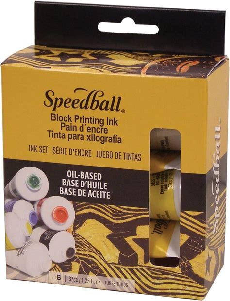 Speedball Oil Based Block Printing Inks Set Of 6 125 Oz Walmart