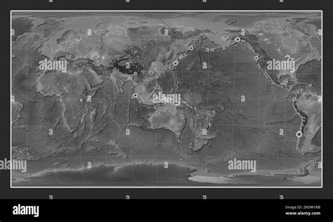 Birds Head Tectonic Plate On The Grayscale Elevation Map In The Patterson Cylindrical Oblique