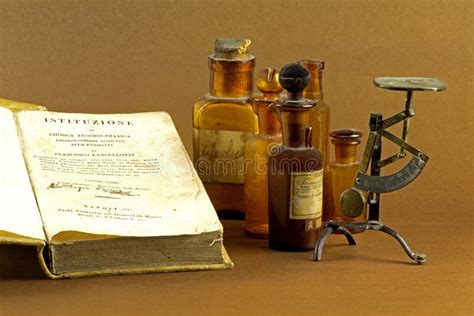 Old Science Lab With Chemical Reagents And Burner Stock Image Image Of History External