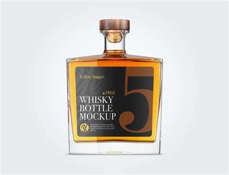 Square Glass Bottle Whisky Mockup Mockup World Hq