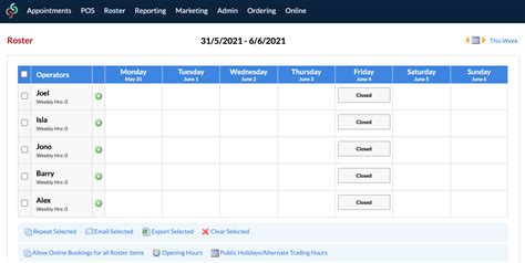 Advanced Rostering Part 1—roster Types And Operator Hours Simple Salon