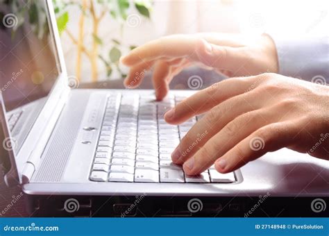 Businessman Typing On Laptop Keyboard Stock Photo Image Of Fingers Banner