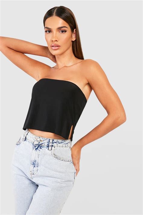 Slinky Longline Bandeau Top Boohoo