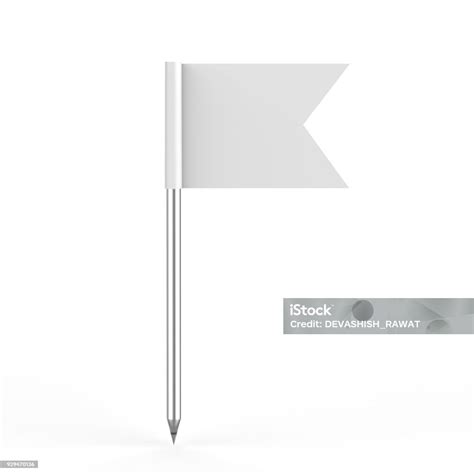 고립 된 흰색 배경 3d 일러스트 핀 플래그 기에 대한 스톡 사진 및 기타 이미지 기 시침핀 핀으로 고정하기 Istock