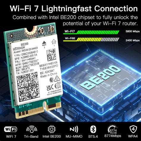 Upgrade To The High Speed Wifi 7 For Be200 Network Card With Bluetooth 5 4 Tri Band 2 4 5 6ghz