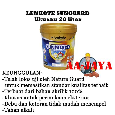 Jual Lenkote Sunguard Cat Tembok Exterior Liter Shopee Indonesia