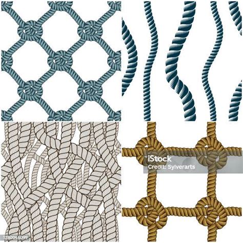 매끄러운 패턴 로프 직조 벡터 세트 추상적 인 일러스트 배경 컬렉션 낚시 그물 장식과 해양 매듭끝없는 해군 일러스트 직물 벽지 포장 웹 및 인쇄에 사용할 수 있습니다