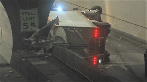 Overturned Tractor Trailer Blocks Wallace Tunnel For 12 Hours