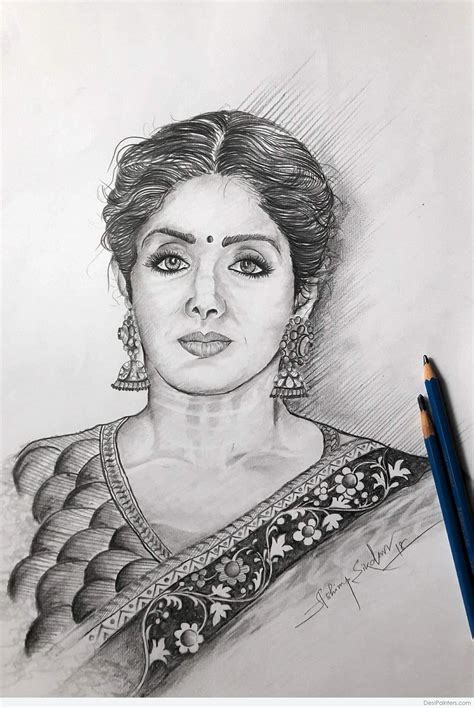 Actress Pencil Sketch Capturing The Essence Of Beauty And Artistry