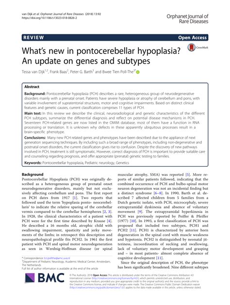 Pdf Whats New In Pontocerebellar Hypoplasia An Update On Genes And