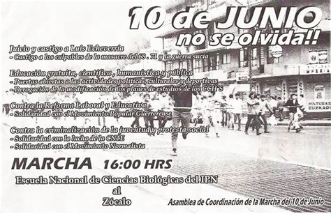 Circulo De Estudios Marcha Por La Matanza Del Jueves De Corpus El 10