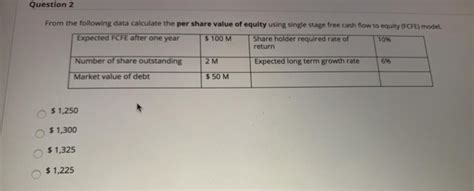 solved question 2 from the following data calculate the per