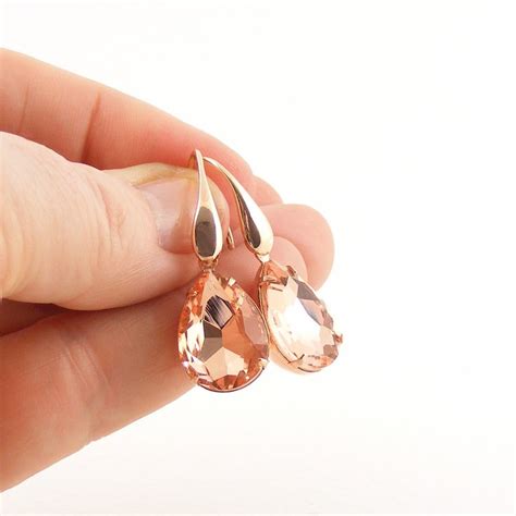 Peach Drop Earrings Etsy