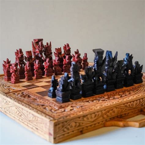 Handmade Chess Set And Backgammon Set Wood Bali Indonesia Catawiki