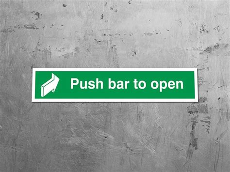 Push Bar To Open Fire Exit Sign Free Delivery