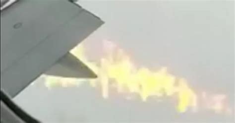 Footage Of Plane Wing On Fire As Emergency Landing Made At Glasgow