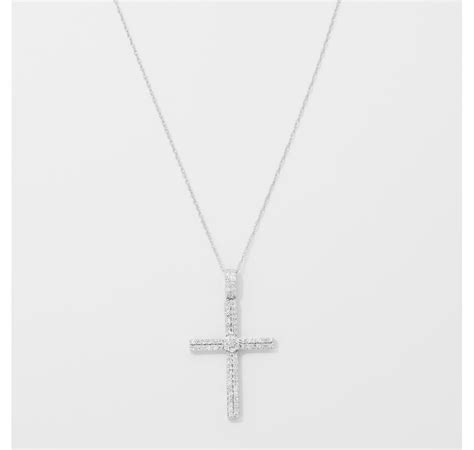 Evera Diamonds 14k Gold 025 Ctw Diamond Cross Pendant With Chain Tscca