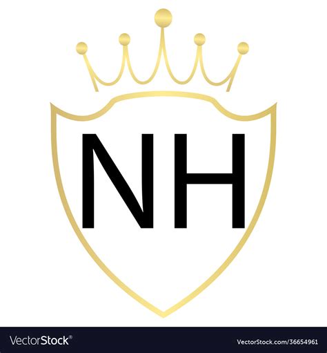 Nh Letter Logo Design With Simple Style Royalty Free Vector