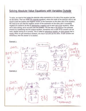1E 1 Graph Characteristics Notes Part 1 Characteristics Of Graphs Absolute Value Part 1 One