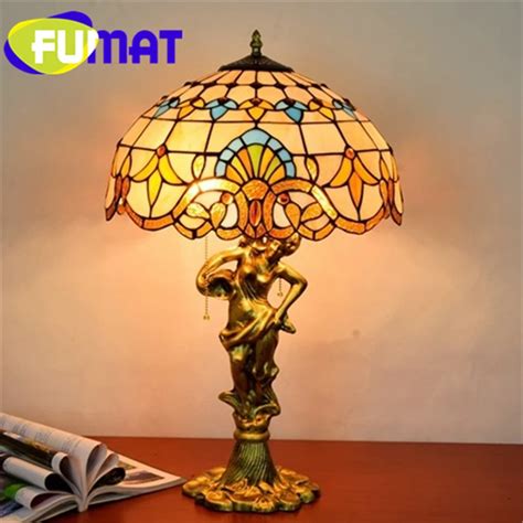 Fumat Tiffany European Barock Style Table Lamps Stained Glass Desk Lamp