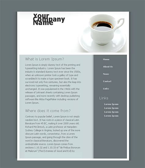 Simple Personal Website Template Css Potsery