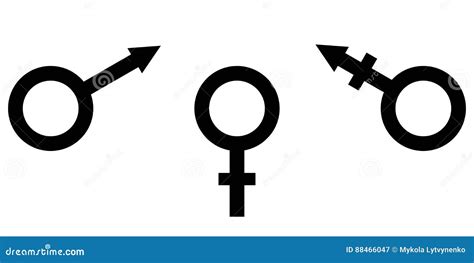 Sign Symbol Of Gender Equality Male Female And Transgender Equality