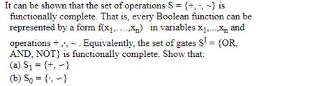 Solved It Can Be Shown That The Set Of Operations S