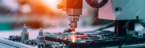 Robot Arms Assembling Electronic Components Premium Ai Generated Image