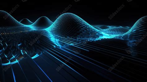Blue Waveform A 3d Rendering Of Geometric Stripes Resembling Sea Waves