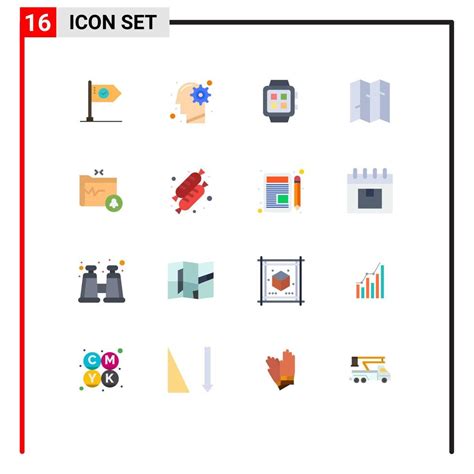 16 Flat Color Concept For Websites Mobile And Apps Map Technology Idea Smart Electronic Editable