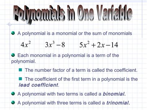 65 Polynomials 1 Ppt