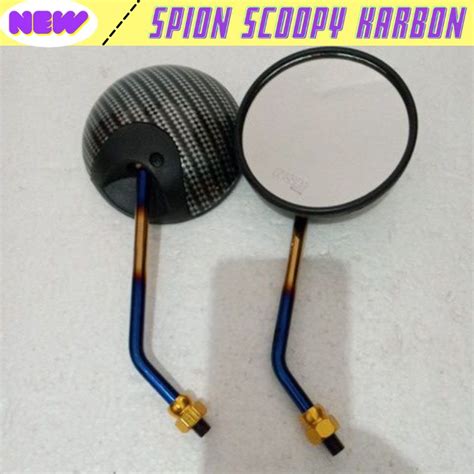 Jual Spion Scoopy Karbon Carbon 2tone Twotone Tangkai Pelangi Honda