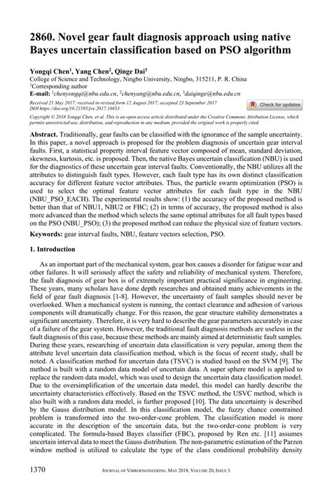 Pdf Novel Gear Fault Diagnosis Approach Using Native Bayes Uncertain Classification Based On