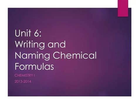 PPT Unit Writing And Naming Chemical Formulas PowerPoint Presentation ID