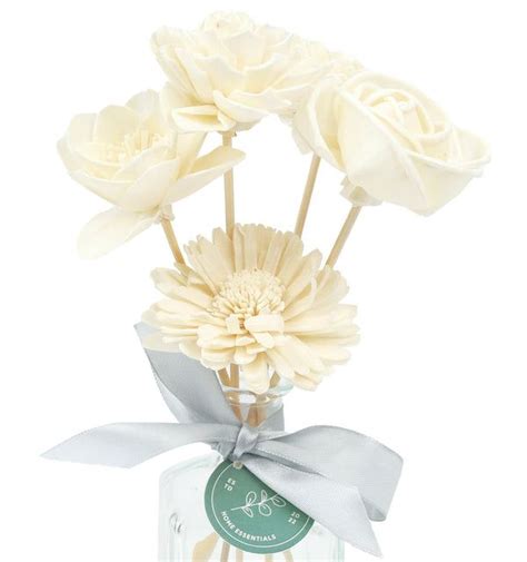 5 All White Assorted Diffuser Flower Set