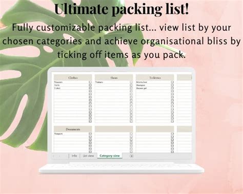 Excel Template Ultimate Packing List Etsy