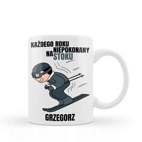 Kubek Z Nadrukiem Śmieszny Zima Jazda Na Nartach Narty Stok 14744391658 Oficjalne