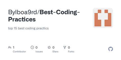 Github Bylboa9rdbest Coding Practices Top 15 Best Coding Practics