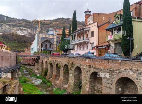 Tbilisi Georgia 3 December 2022 Abanotubani District With Wooden