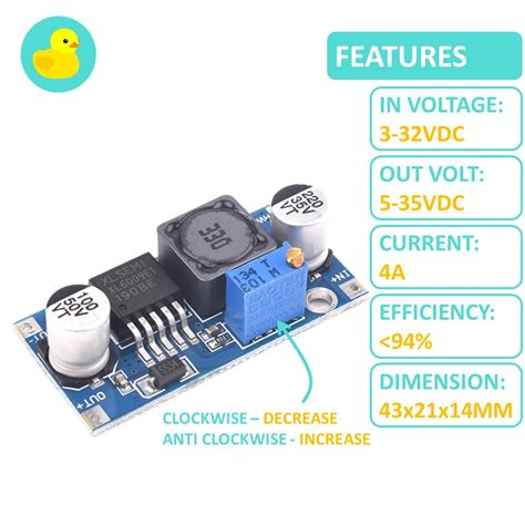 Xl6009 Dc Dc Adjustable Step Up Voltage Converter Shopee Malaysia