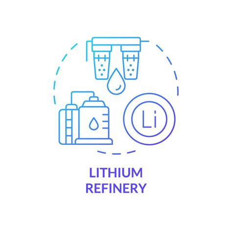 Lithium Refinery Blue Gradient Concept Icon Cell Assembling Resource