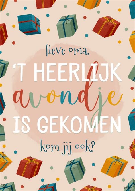 Uitnodiging Sinterklaas Met Cadeautjes Kaartje2go