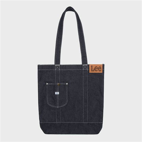 리 빈티지로고 로코 포켓 에코백 인디고 다크 위시버킷