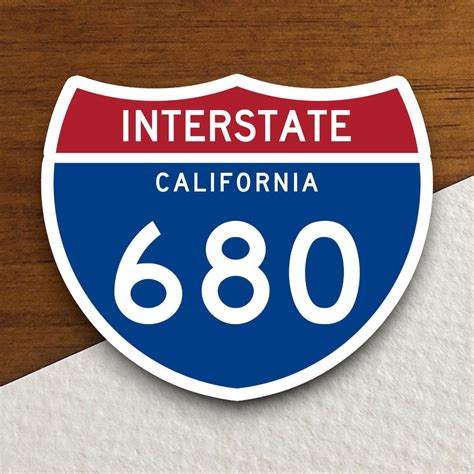 Stickly Interstate Route 680 California Sticker Interstate Highway Sign Expressway Stickers