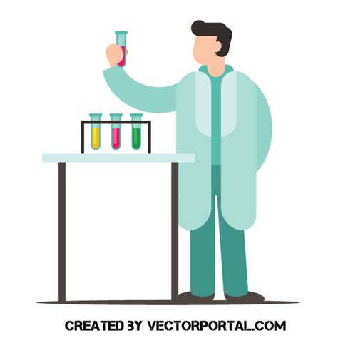 Laboratory Technician Searching Clip Art